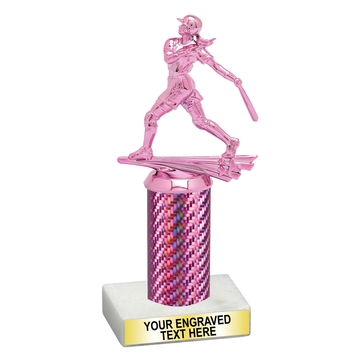 9" Pink Softball Trophy — Action Awards