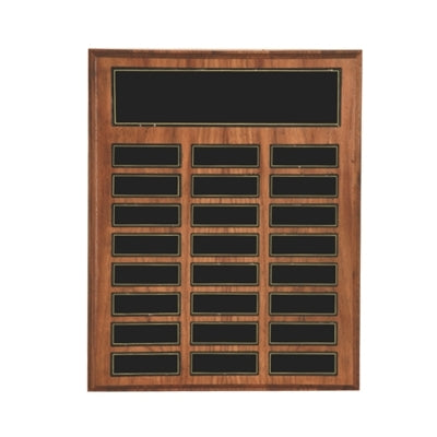 Walnut Perpetual Plaque with Black Plates — Action Awards