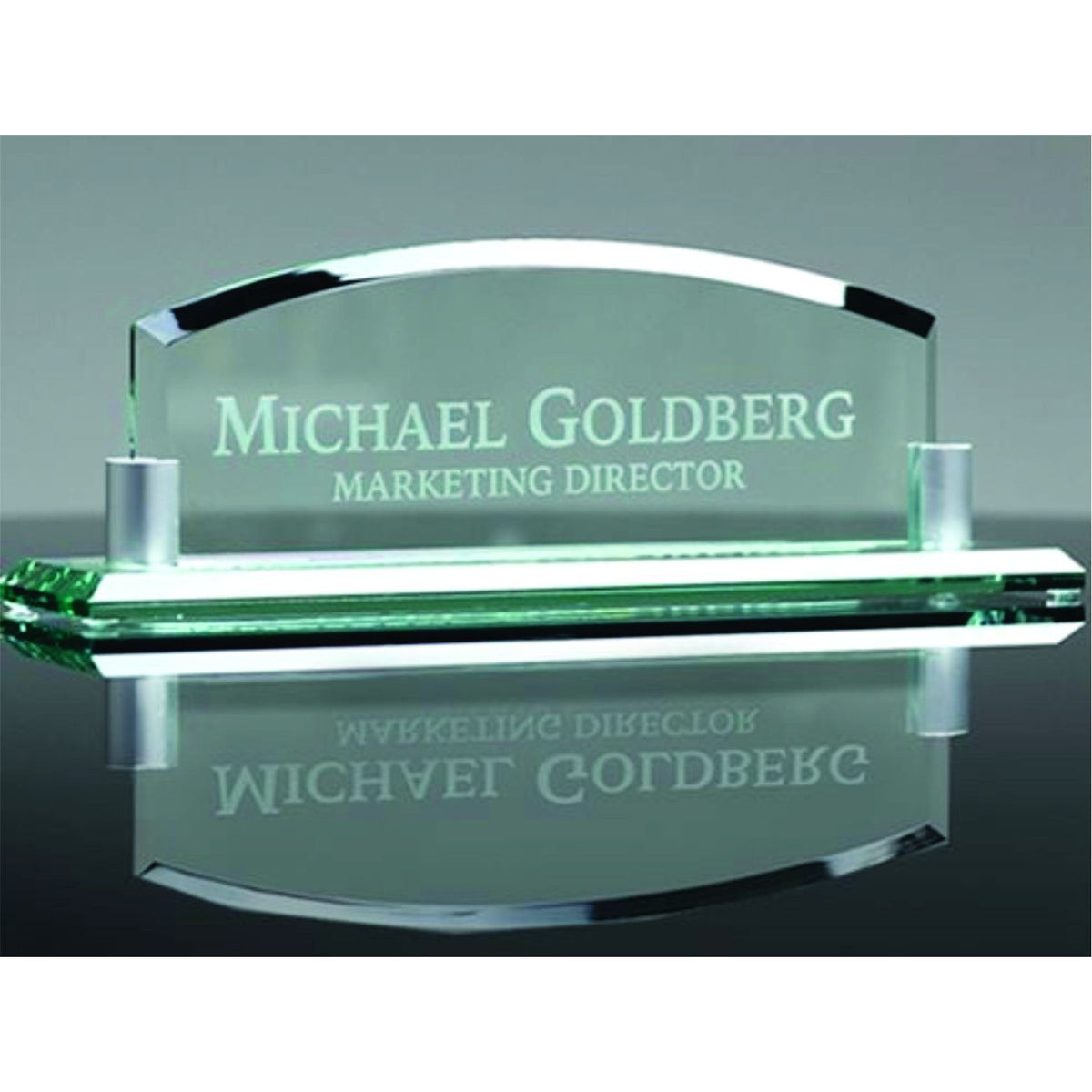 Glass Desk Name Plate — Action Awards