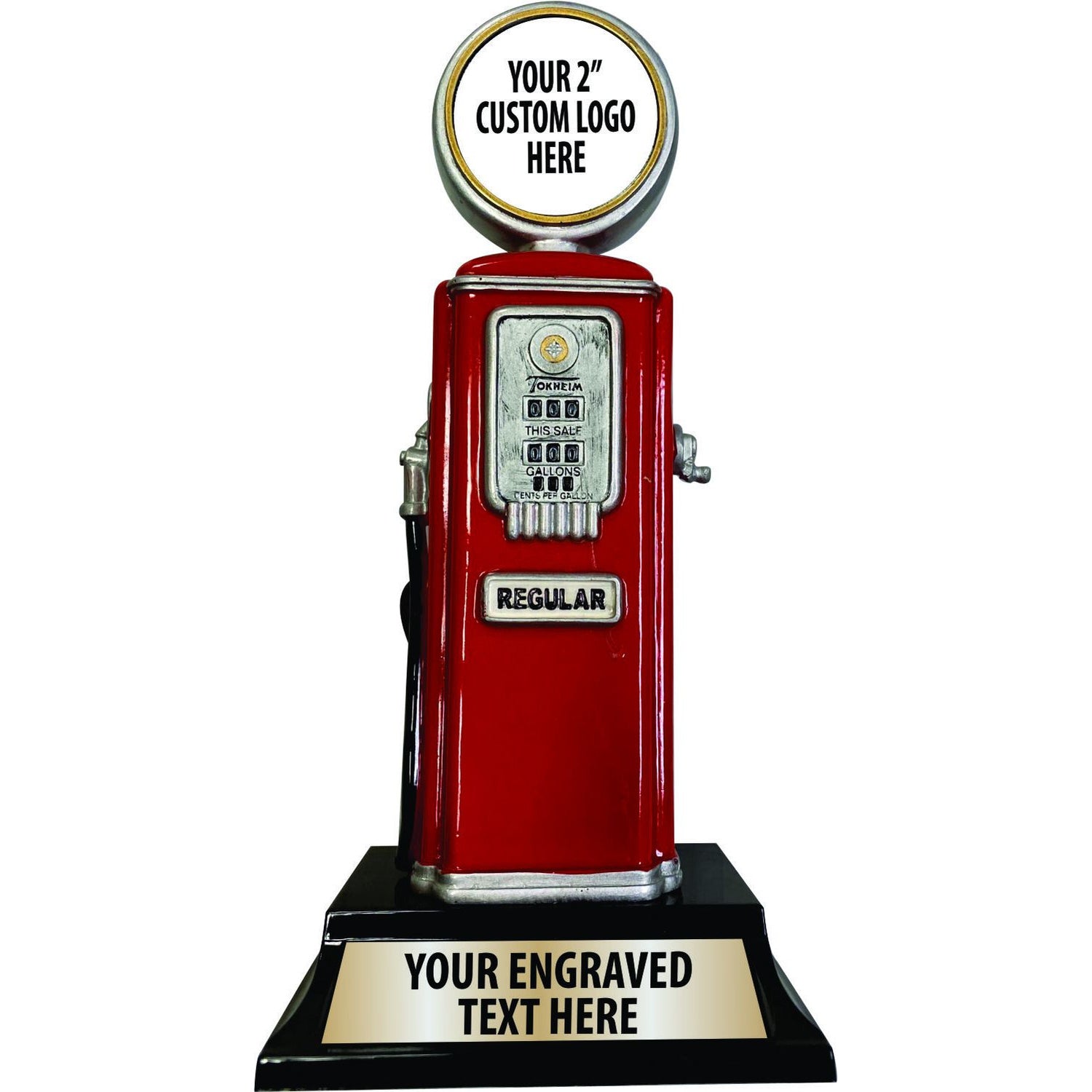 10" Gas Pump Resin Trophy w/ 2" Logo Holder — Action Awards