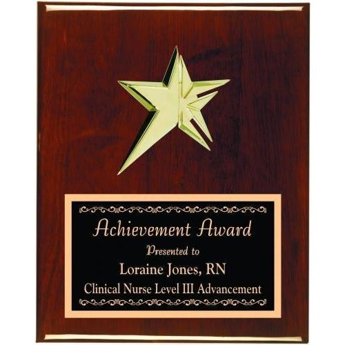 Rosewood Piano Gold Metal Star Plaque — Action Awards