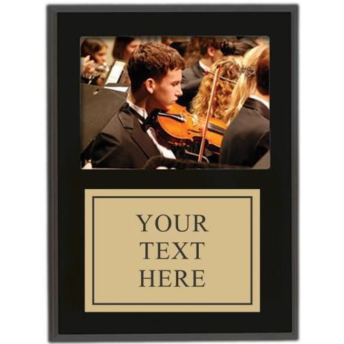 9 x 12 Matte Black Finish Picture Plaque — Action Awards