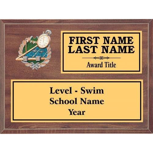 Swimming & Diving Icon Plaque - Cherry Finish — Action Awards